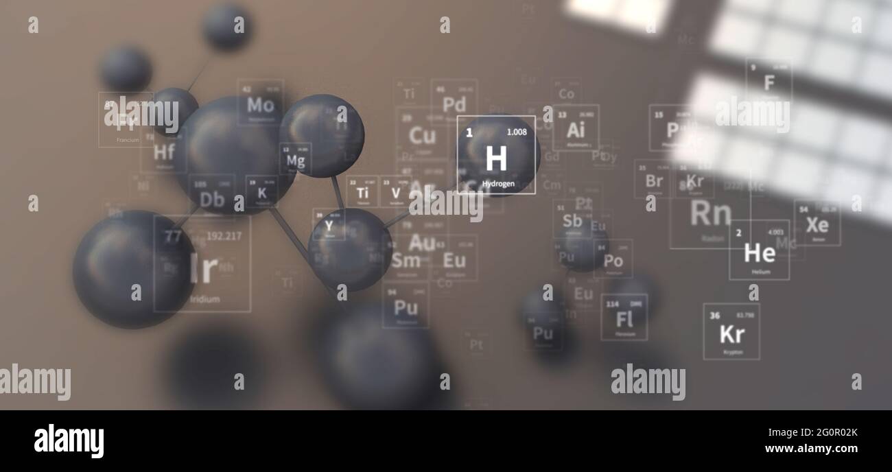 3d illustration on the periodic table of the elements Stock Photo - Alamy