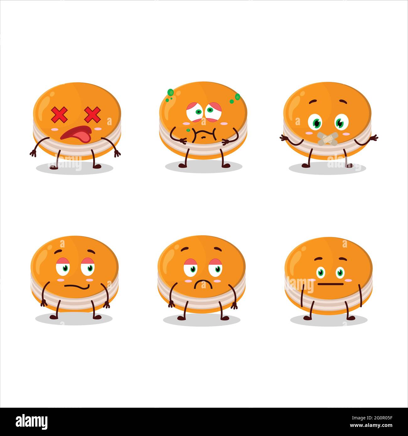 Orange dorayaki cartoon character with nope expression. Vector ...