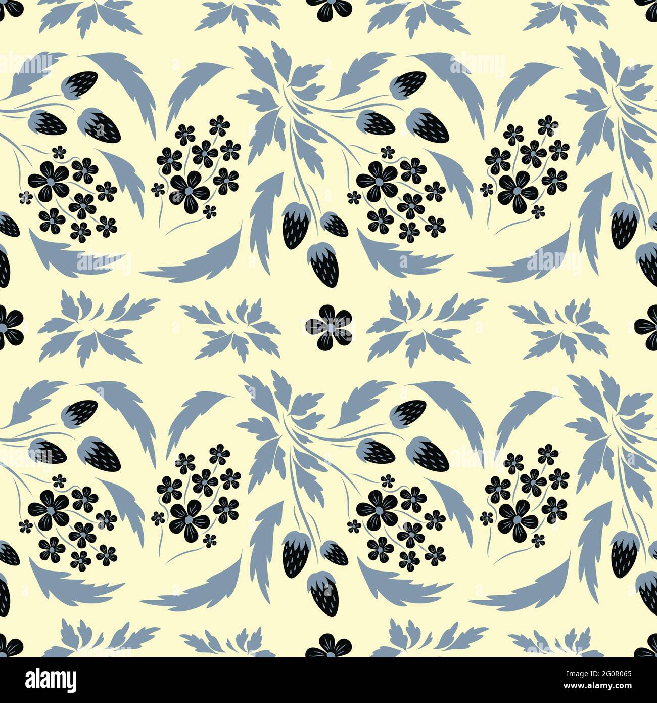 Floral pattern with flowers and leaves Fantasy flowers Abstract Floral ...