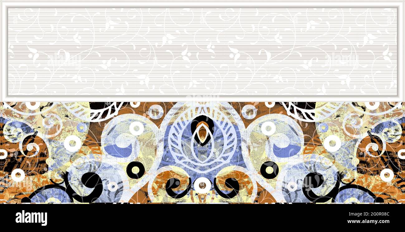 multi color floral design pattern wall tile and wall paper use Stock ...