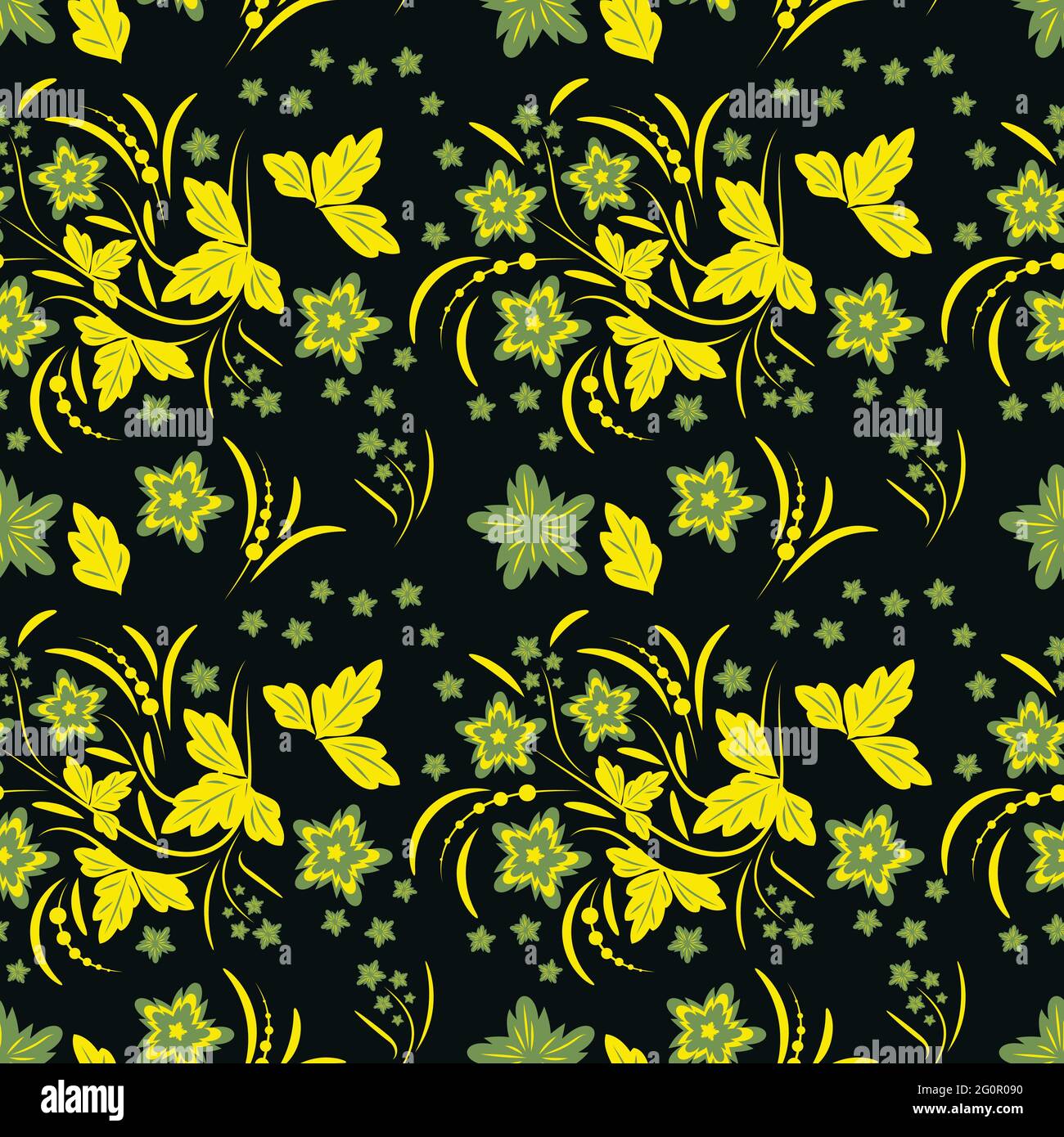 Floral pattern with flowers and leaves Fantasy flowers Abstract Floral ...