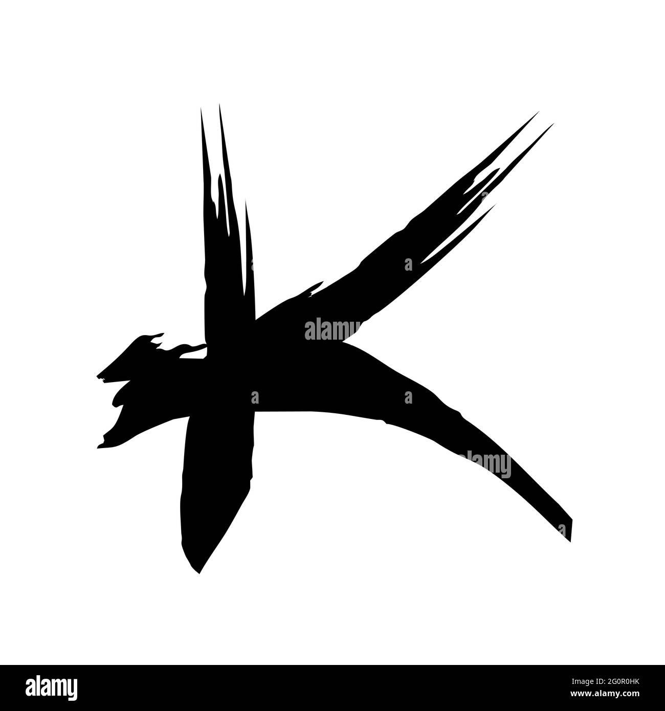 K initials calligraphy with japan style ink art logo and icon Stock ...