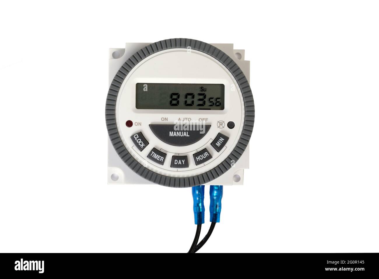 Power supply timer, time relay c LCD display isolated on white ...