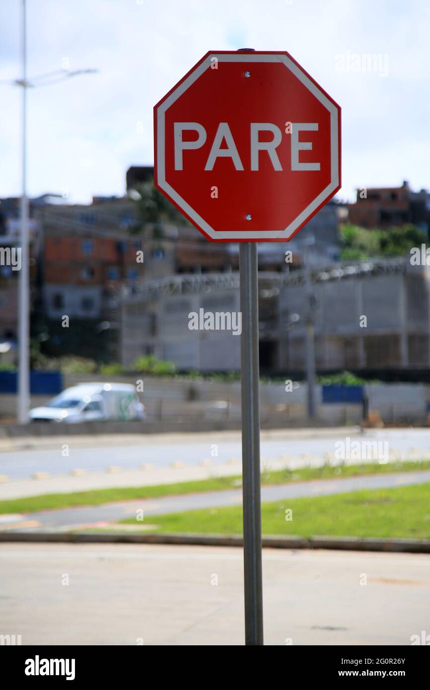 salvador, bahia, brazil - may 26, 2021: traffic signs with mandatory ...