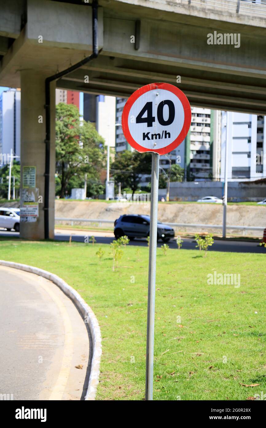 salvador, bahia, brazil - may 26, 2021:traffic signs with indicative ...