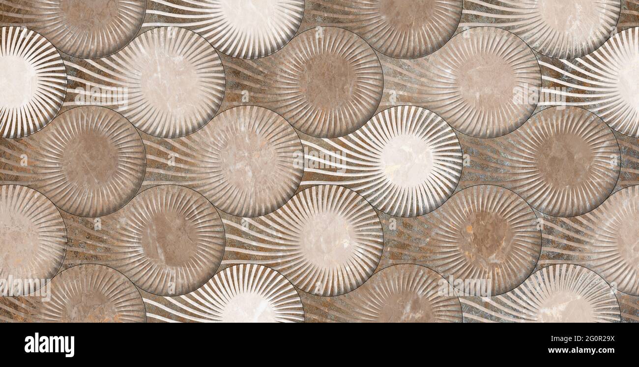 brown color round shape pattern texture wall tiles and wall paper use ...