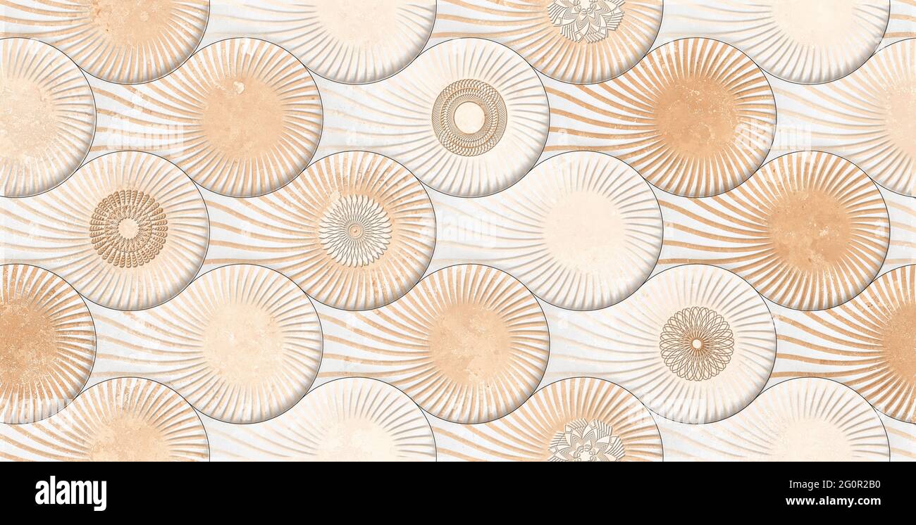 beige color round shape pattern texture wall tiles and wall paper use ...