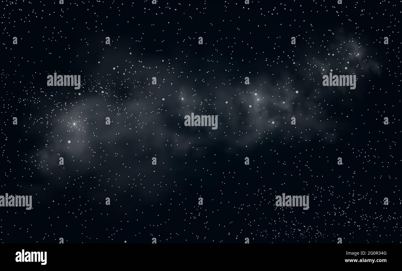 Space background. Shining stars and nebula. Night starry sky. Star ...