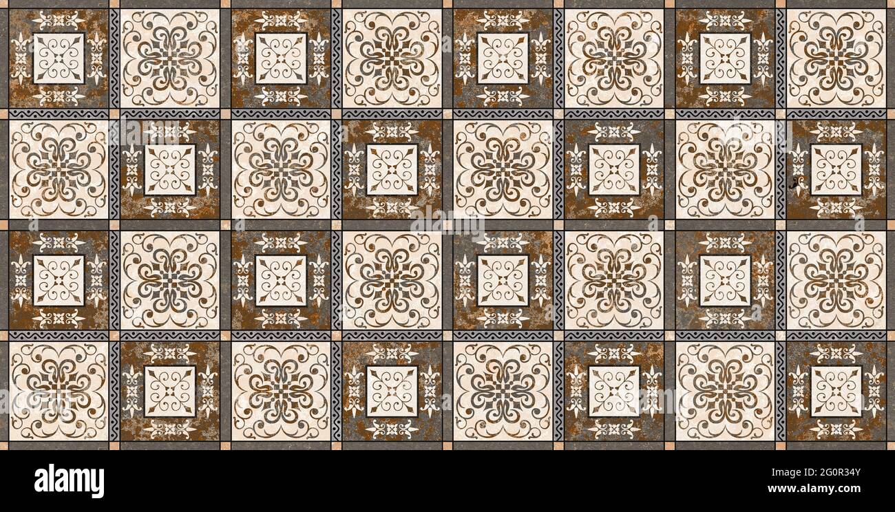 beige and brown color square pattern use for wall tiles and wall paper ...