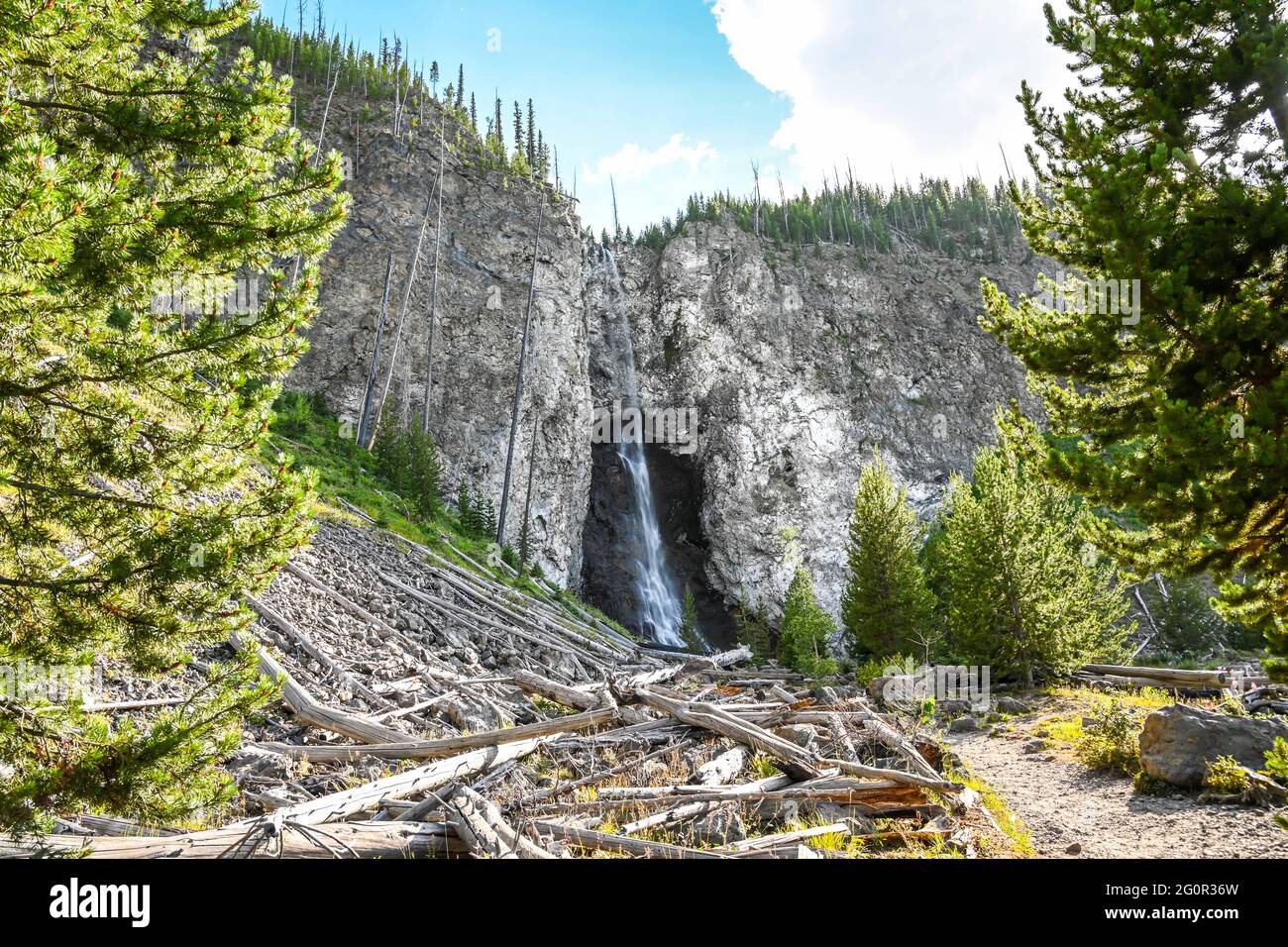 The Firehole Falls in Yellowstone National Park, Wyoming Stock Photo ...