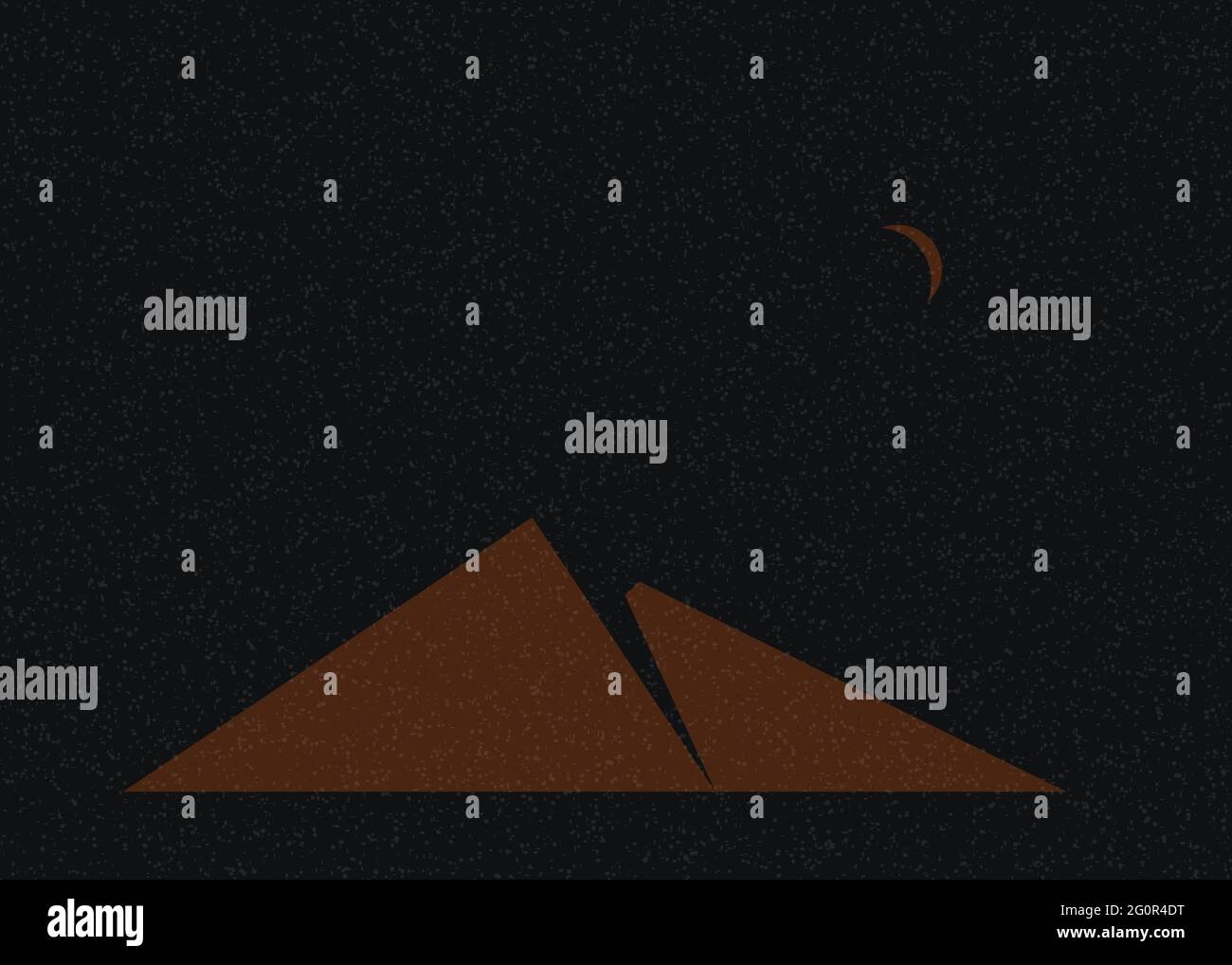 Geometric Mountains silhouette generative art poster illustration Stock ...