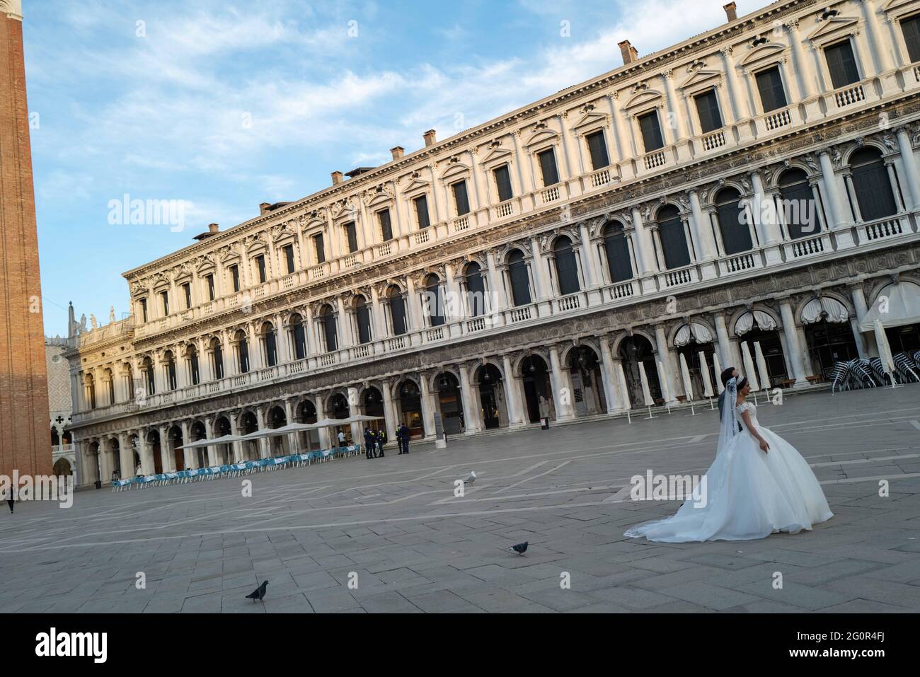 Venice during Covid19 lockdown, Italy, Europe,, Piazza San Marco, often ...