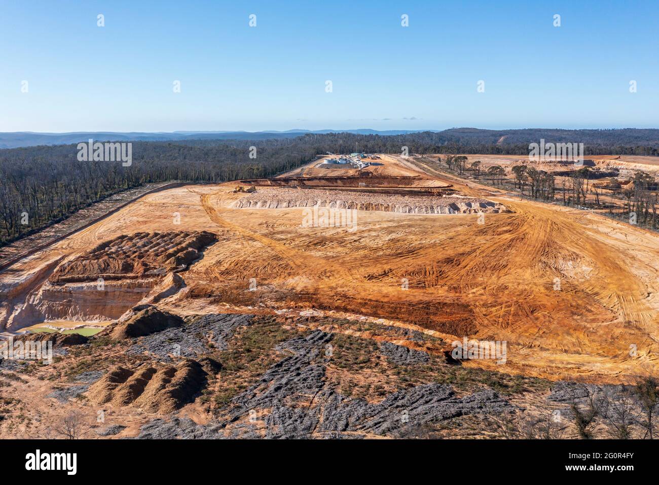 Drone aerial photograph of the construction of an industrial sand ...