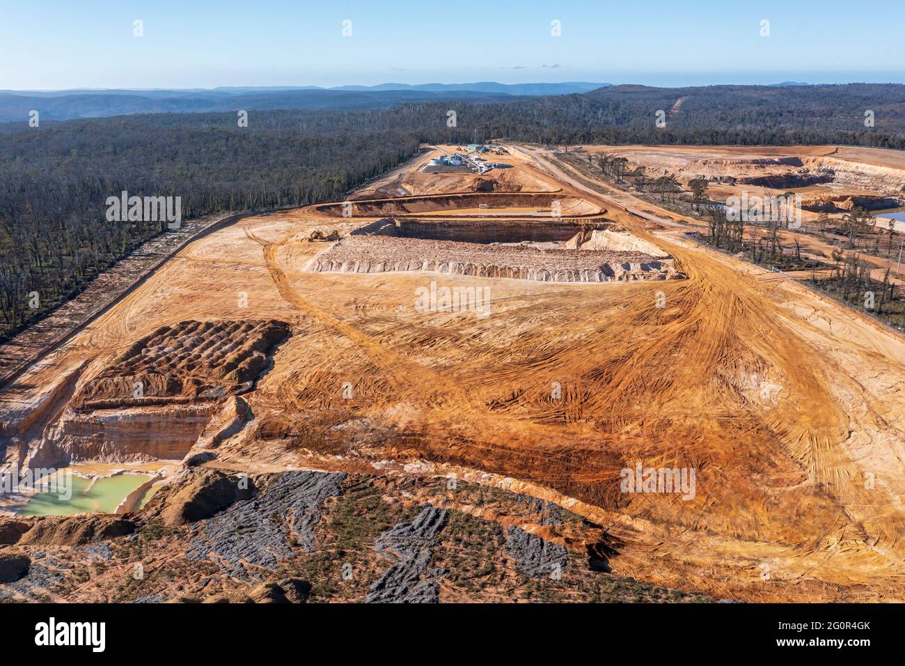 Drone aerial photograph of the construction of an industrial sand ...