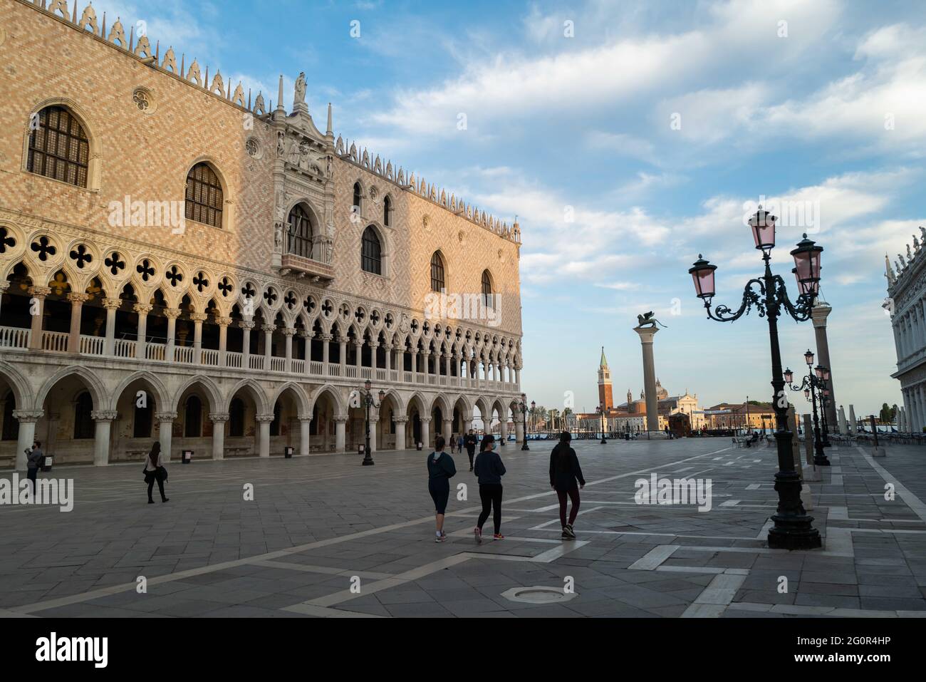 Venice during Covid19 lockdown, Italy, Europe,, Piazza San Marco, often ...