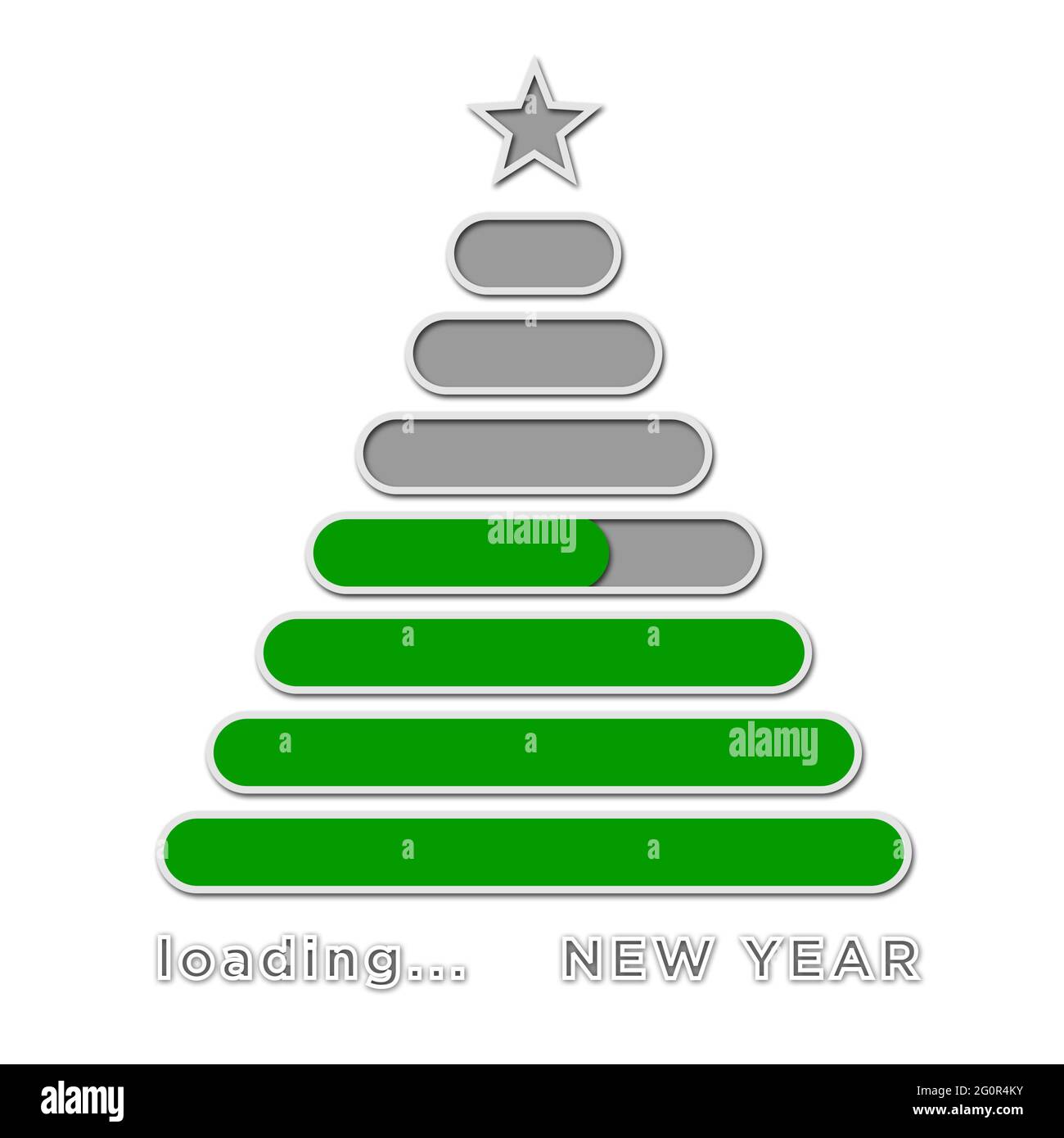 Loading NEW YEAR greeting card - lettering and green loading bars ...