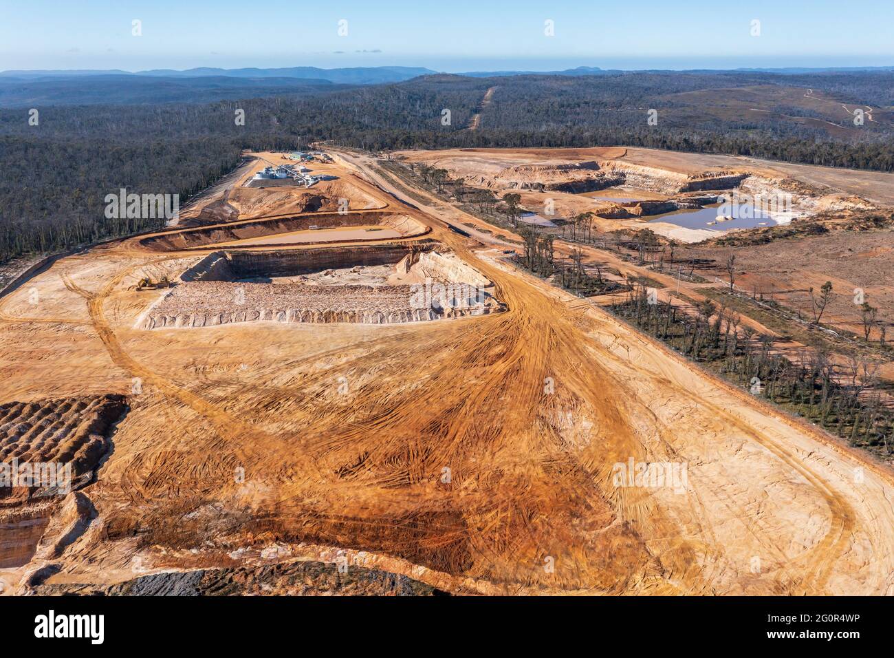 Drone aerial photograph of the construction of an industrial sand ...