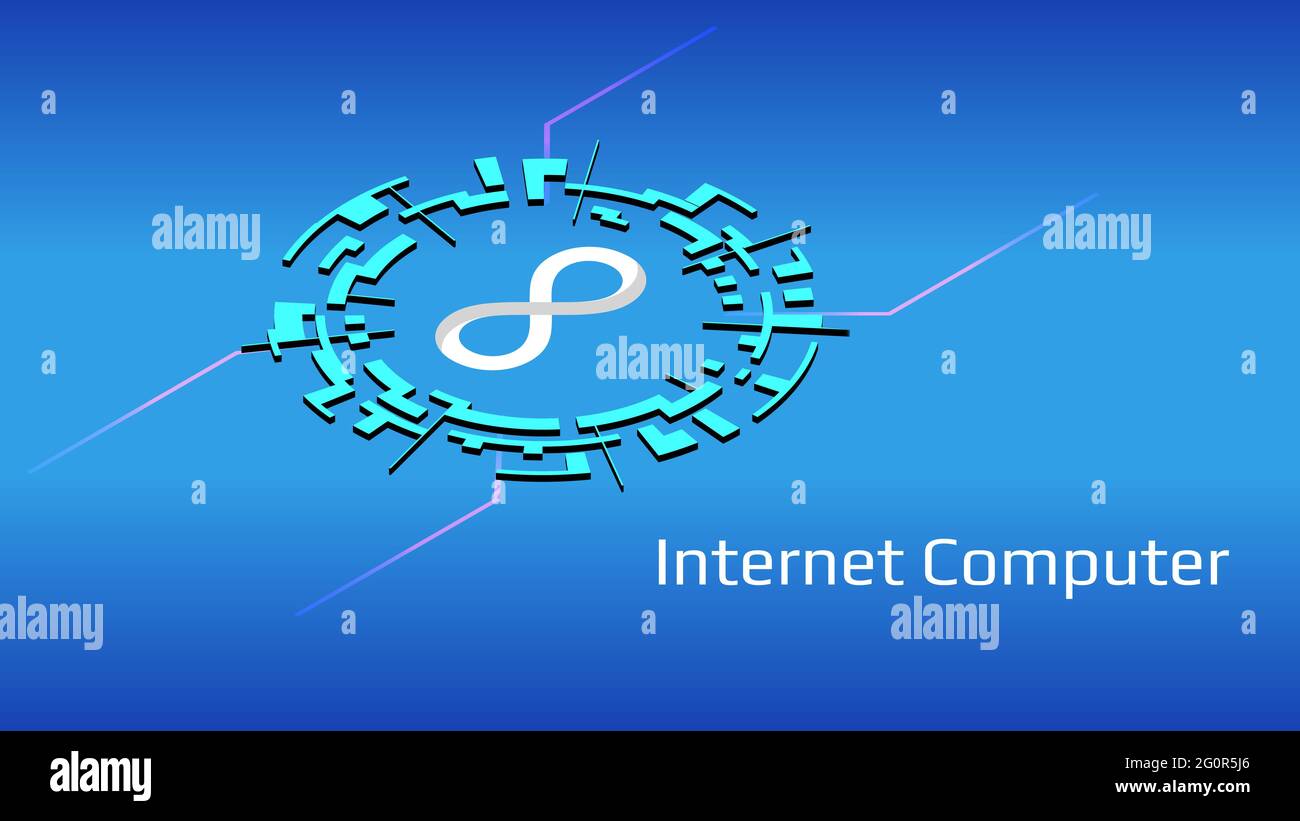 Dfinity Internet Computer ICP isometric token symbol in digital circle ...