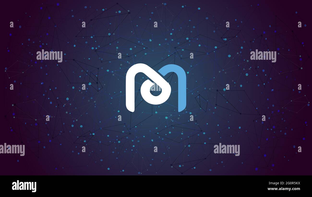 Mdex MDX token symbol of the DeFi project cryptocurrency theme on blue ...