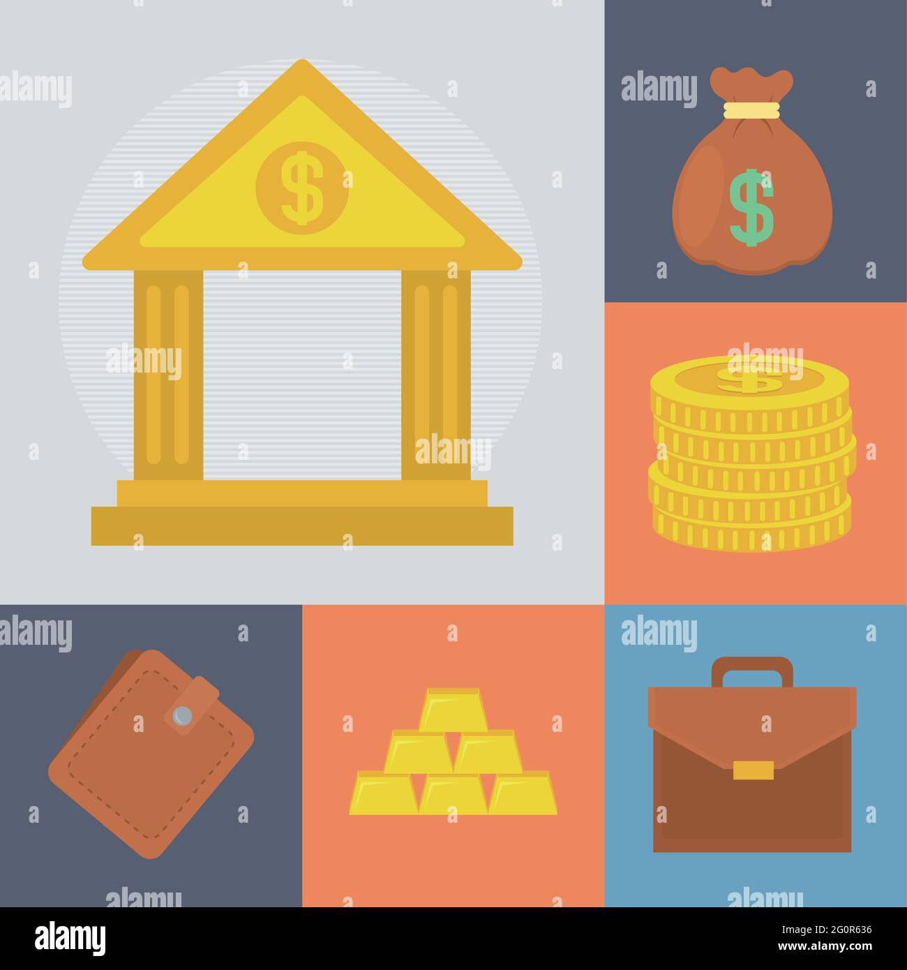bank symbol and money icon set Stock Vector Image & Art - Alamy
