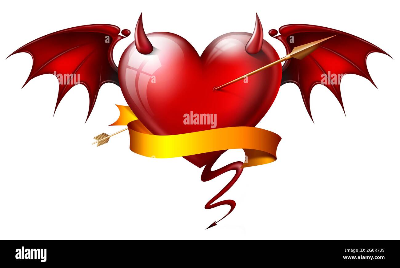 Devil Heart With Wings