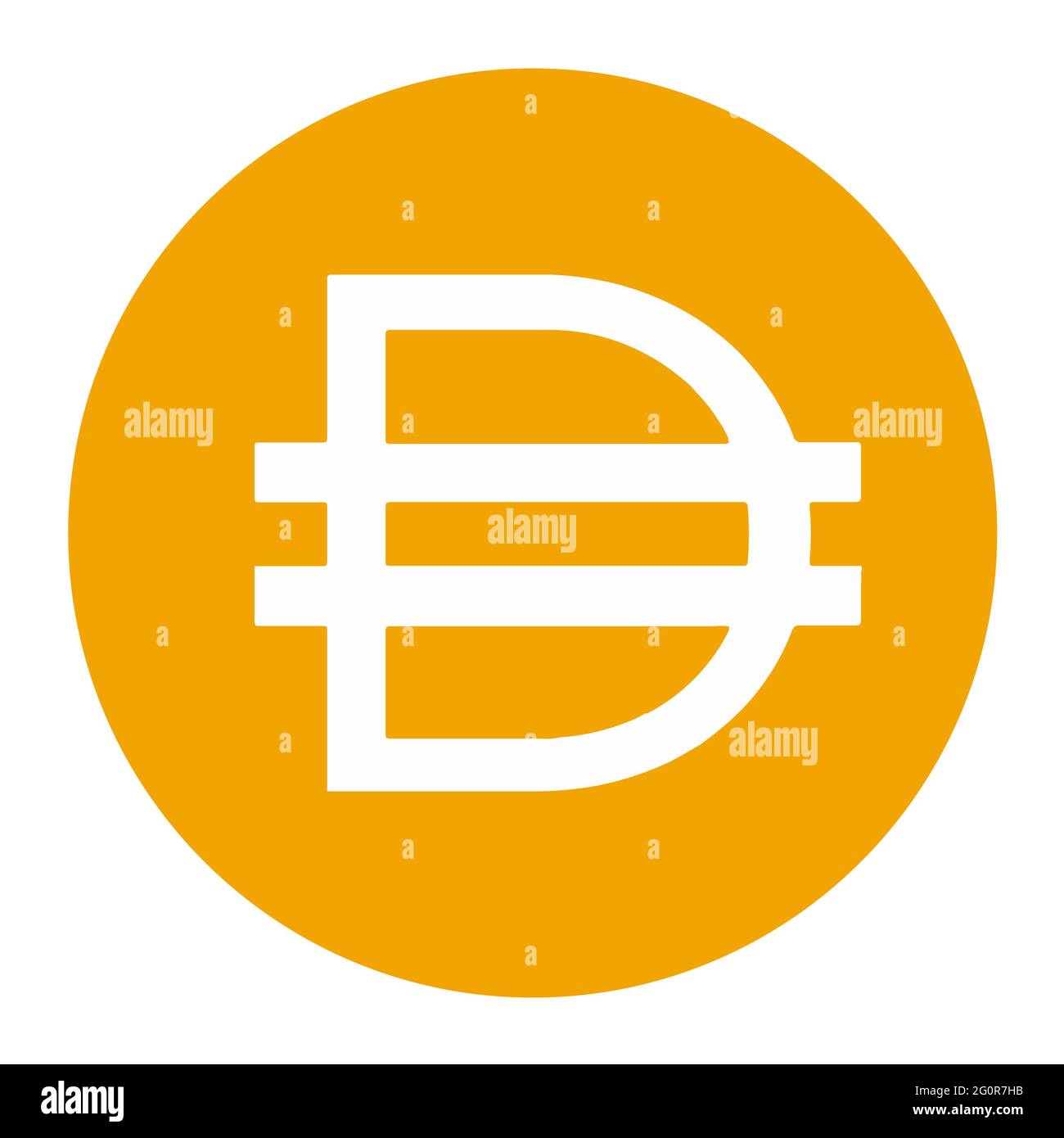 Dai token symbol cryptocurrency logo, coin icon isolated on white ...