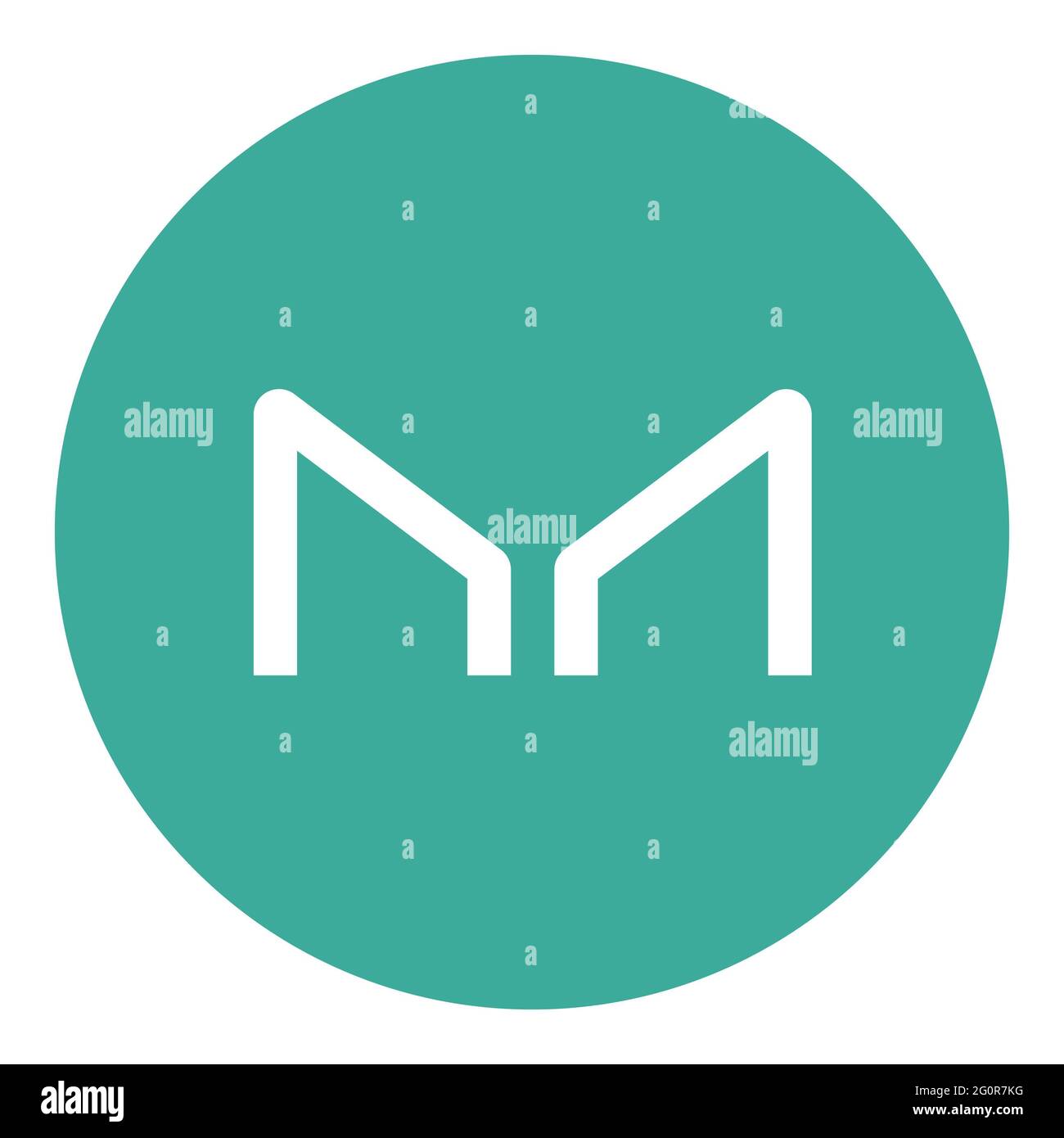 Maker MKR token symbol cryptocurrency logo, coin icon isolated on white ...