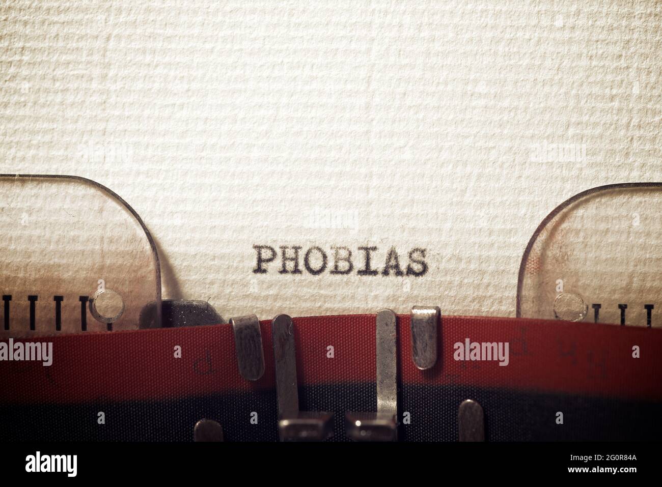 The word phobias written with a typewriter Stock Photo - Alamy