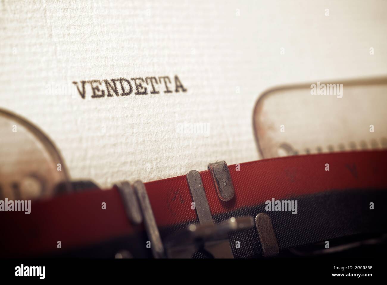 The word vendetta written with a typewriter Stock Photo - Alamy