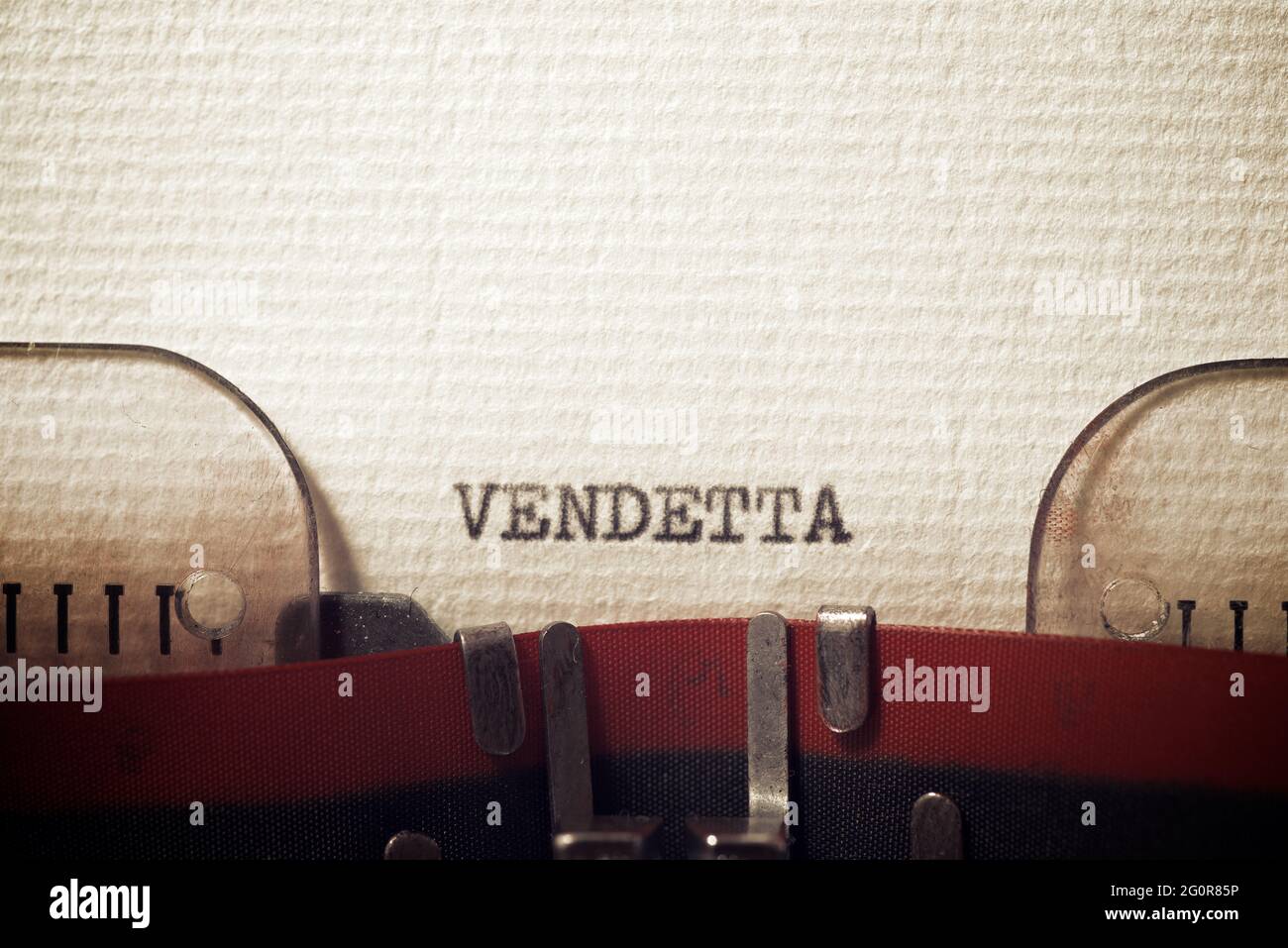 The word vendetta written with a typewriter Stock Photo - Alamy
