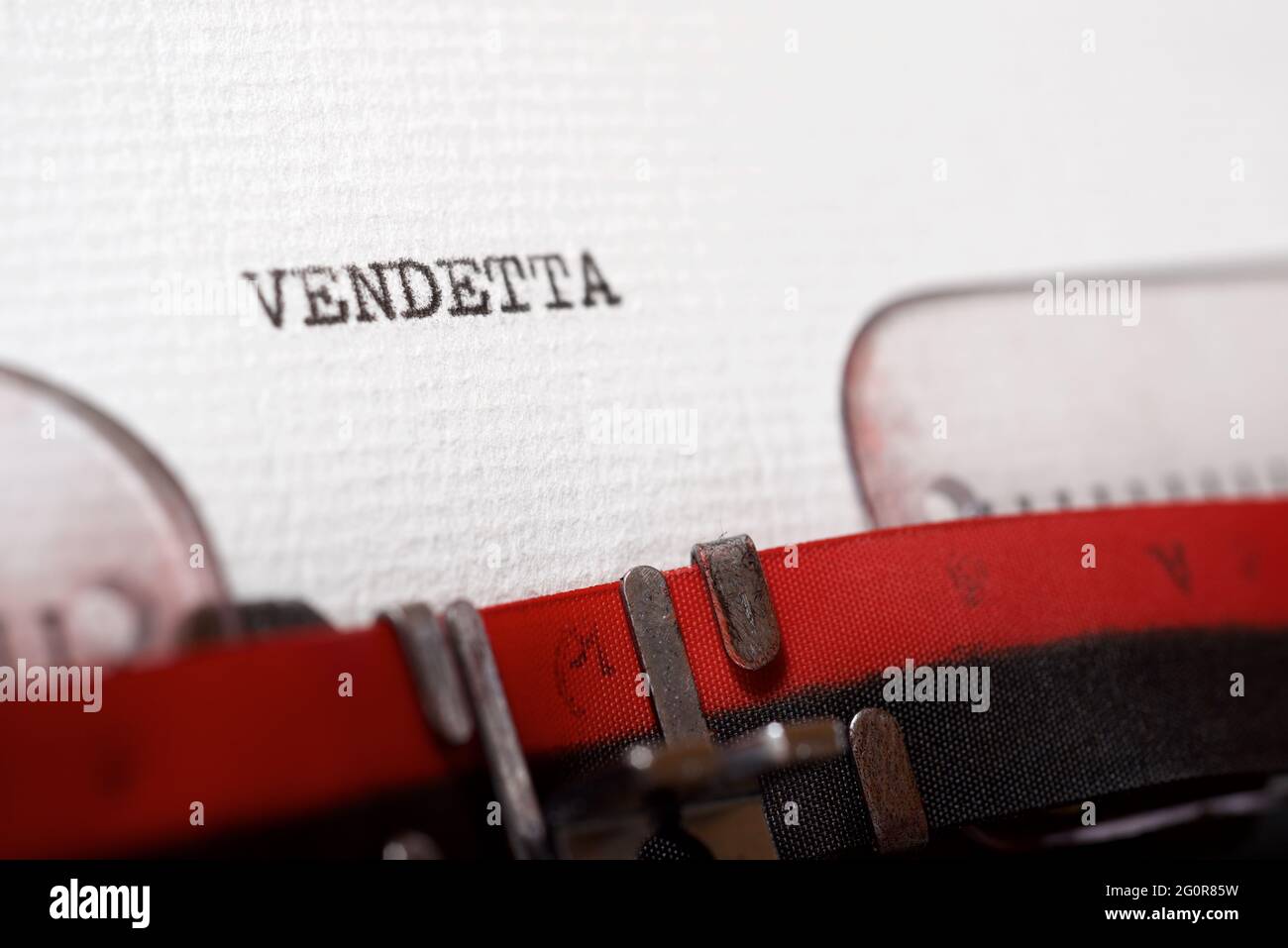 The word vendetta written with a typewriter Stock Photo - Alamy