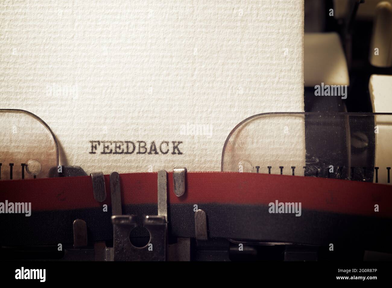 The word feedback written with a typewriter Stock Photo - Alamy
