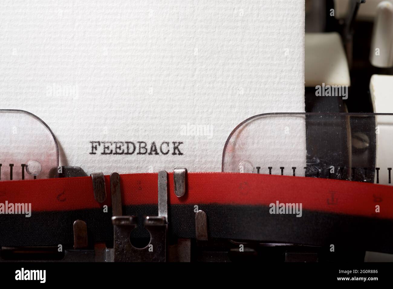 The word feedback written with a typewriter Stock Photo - Alamy