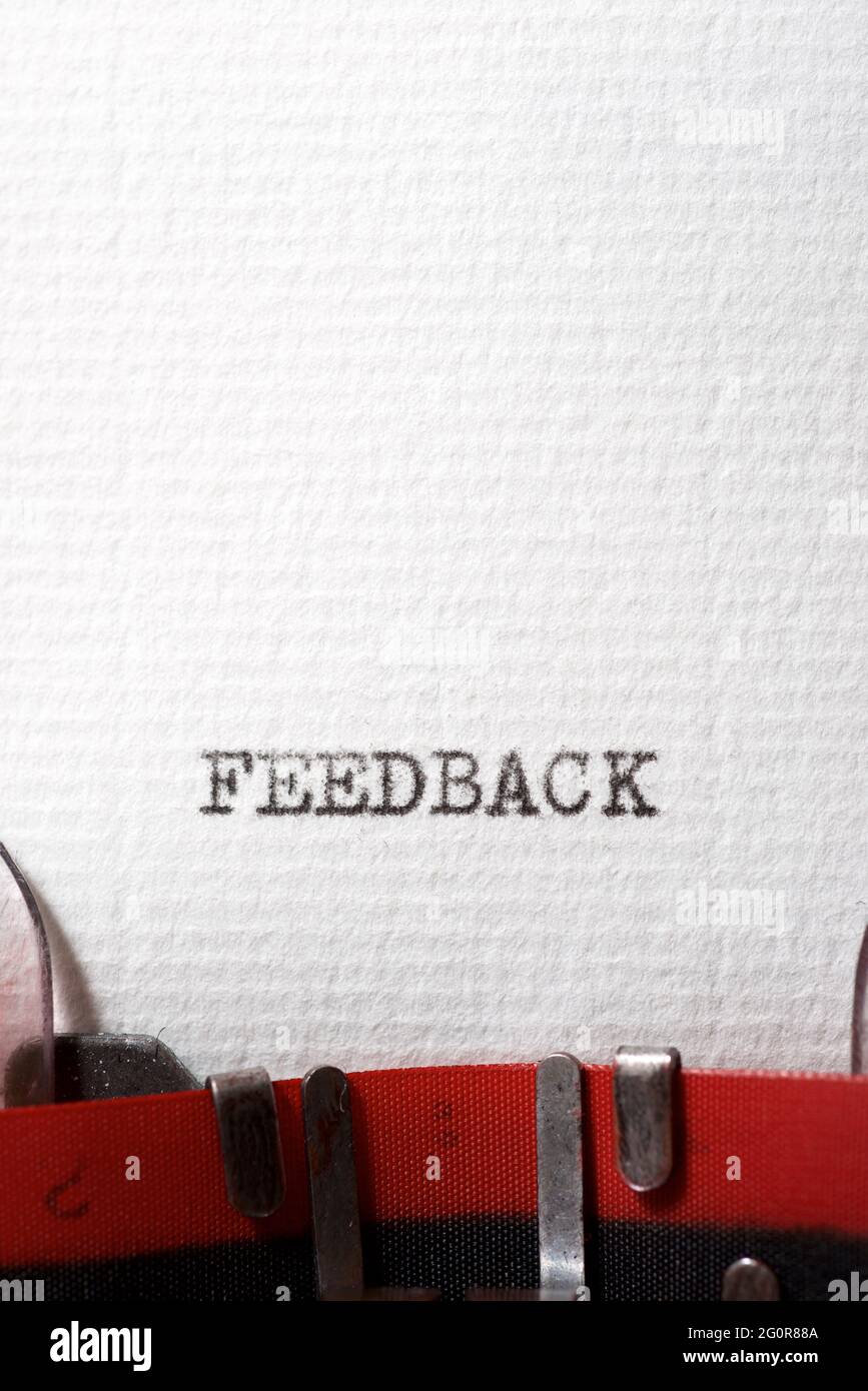 The word feedback written with a typewriter Stock Photo - Alamy