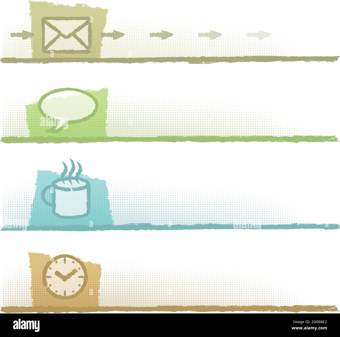 Set of four banners with icons related to office work Stock Vector ...