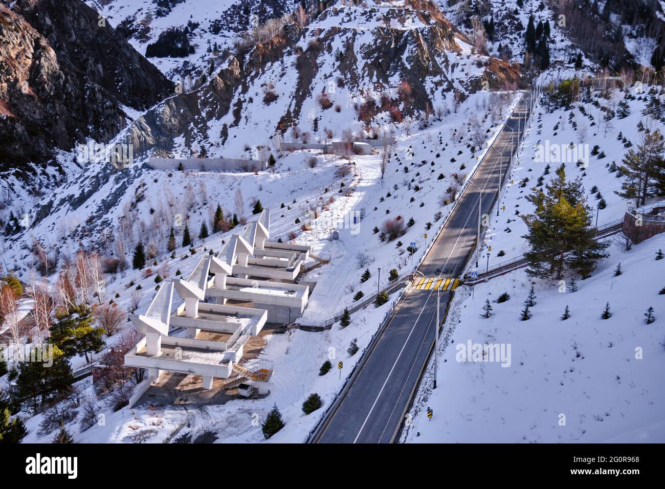 Anti-mudflow dam that protects infrastructure facilities from floods ...