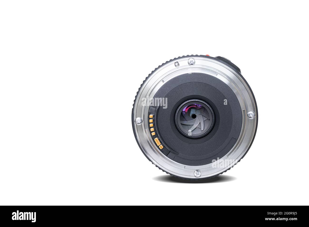 cut out focus at aperture of dslr, mirrorless camera lens on isolate ...