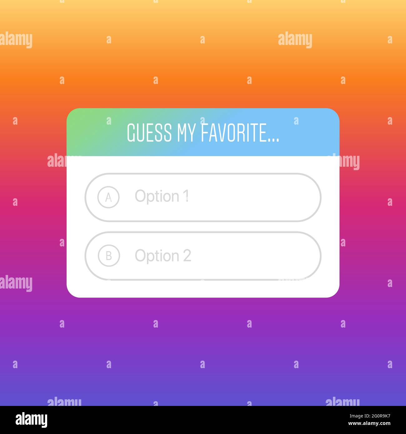 Quiz Option Sticker. Guess my Favorite. Social Media Sticker with Blank ...