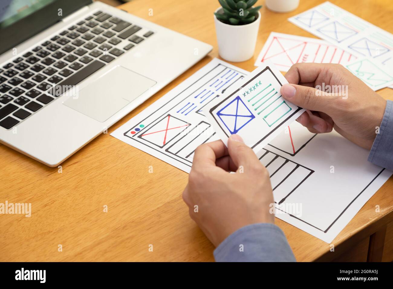 UI Graphic designer creative sketch and planning prototype wireframe ...