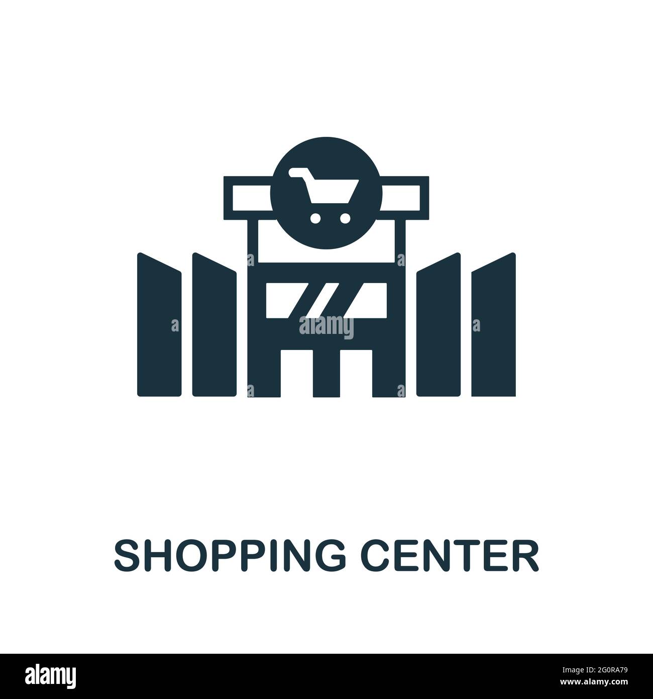 Shopping Center icon. Monochrome simple element from mall collection ...