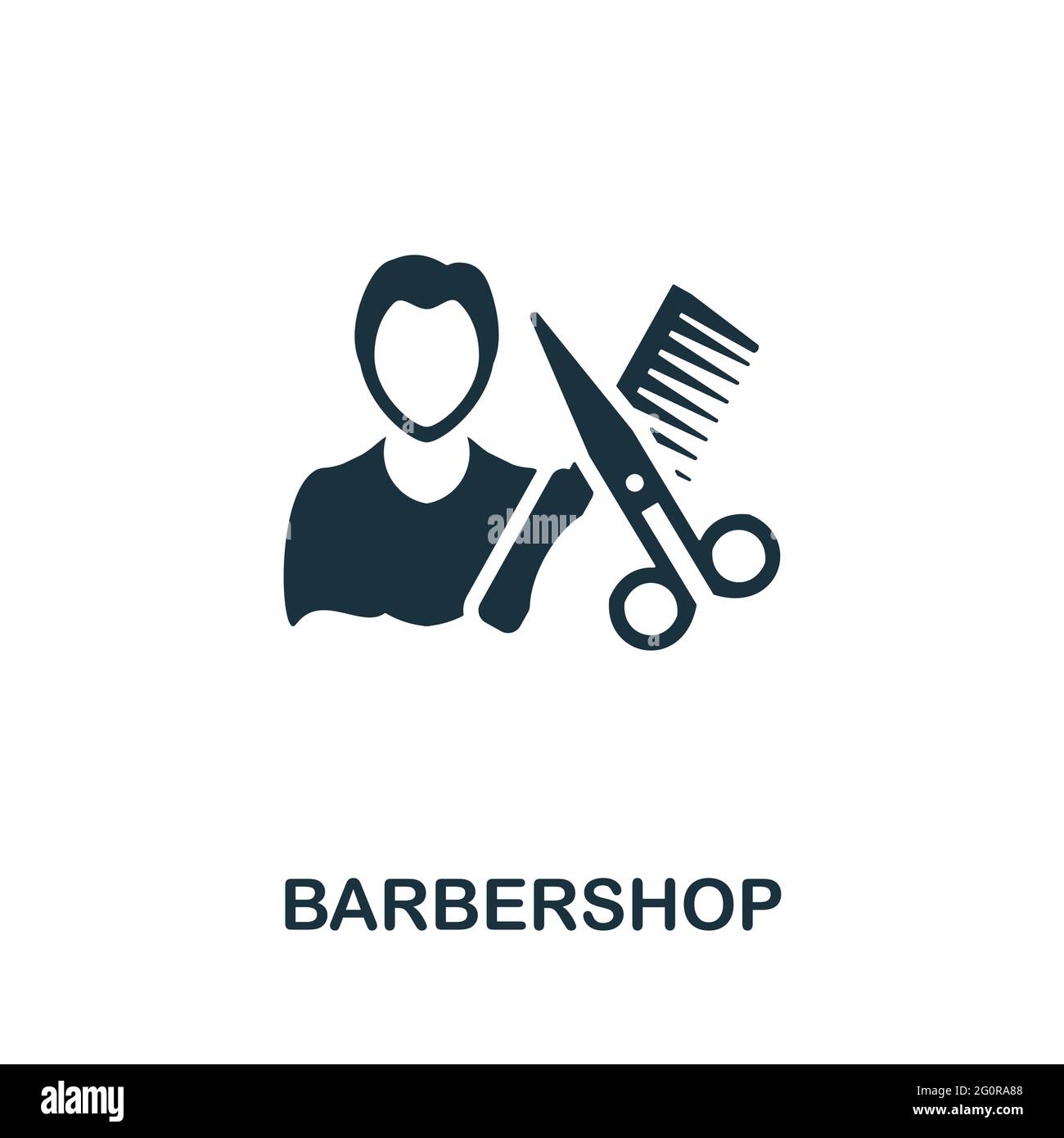 Barbershop icon. Monochrome simple element from mall collection ...
