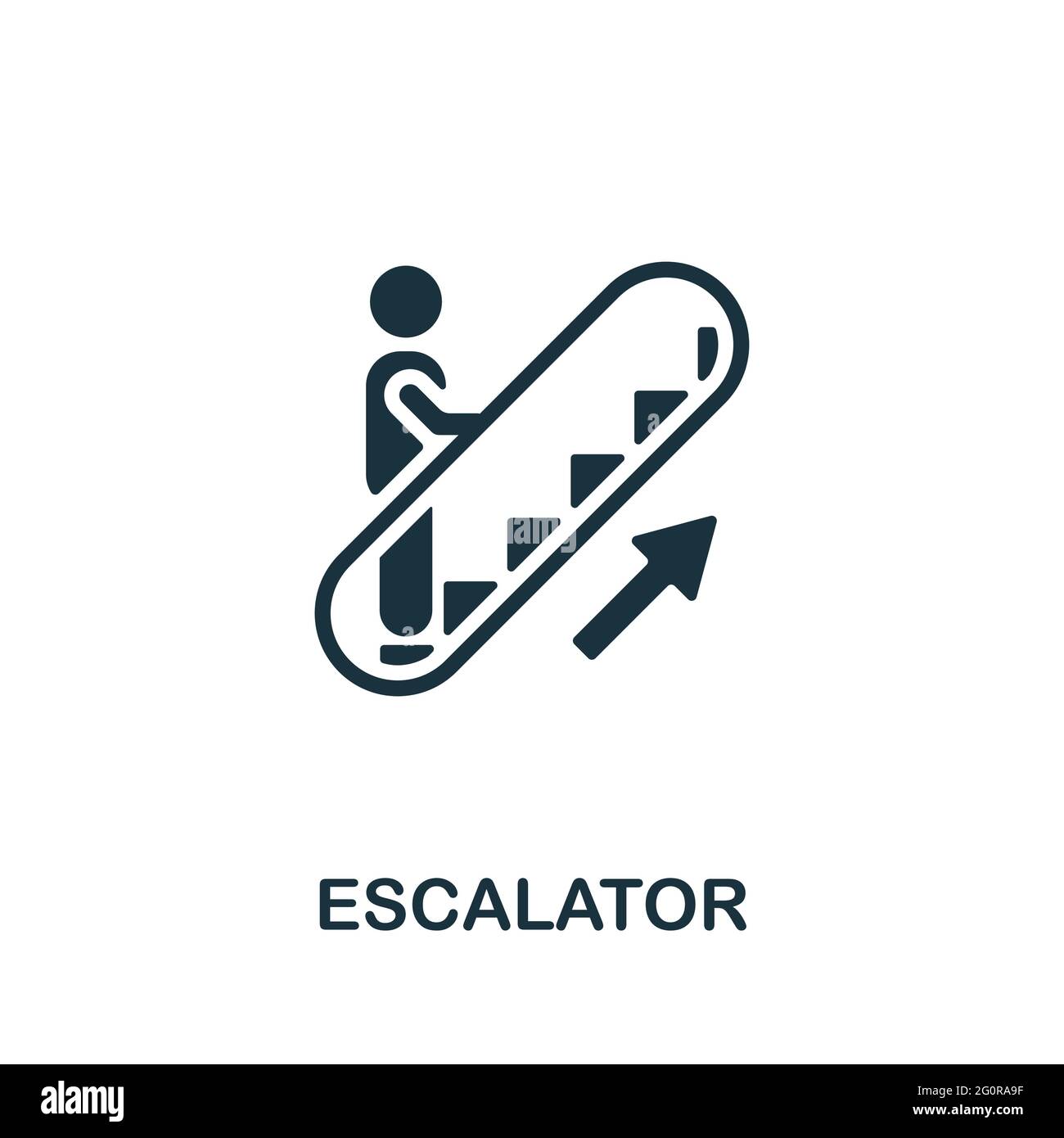 Escalator icon. Monochrome simple element from mall collection ...