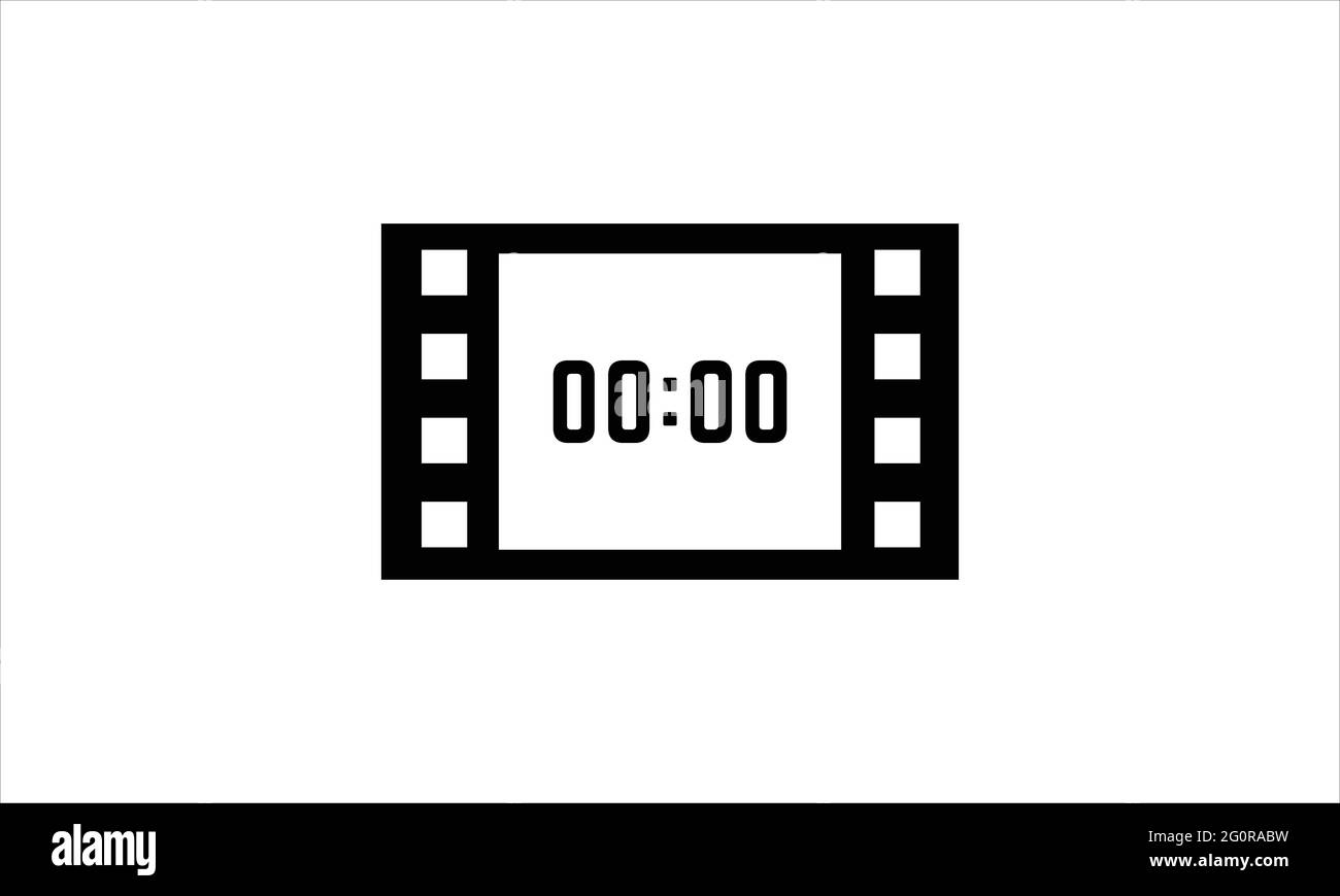 Filmstrip movie timer icon Logo design illustration vector template ...