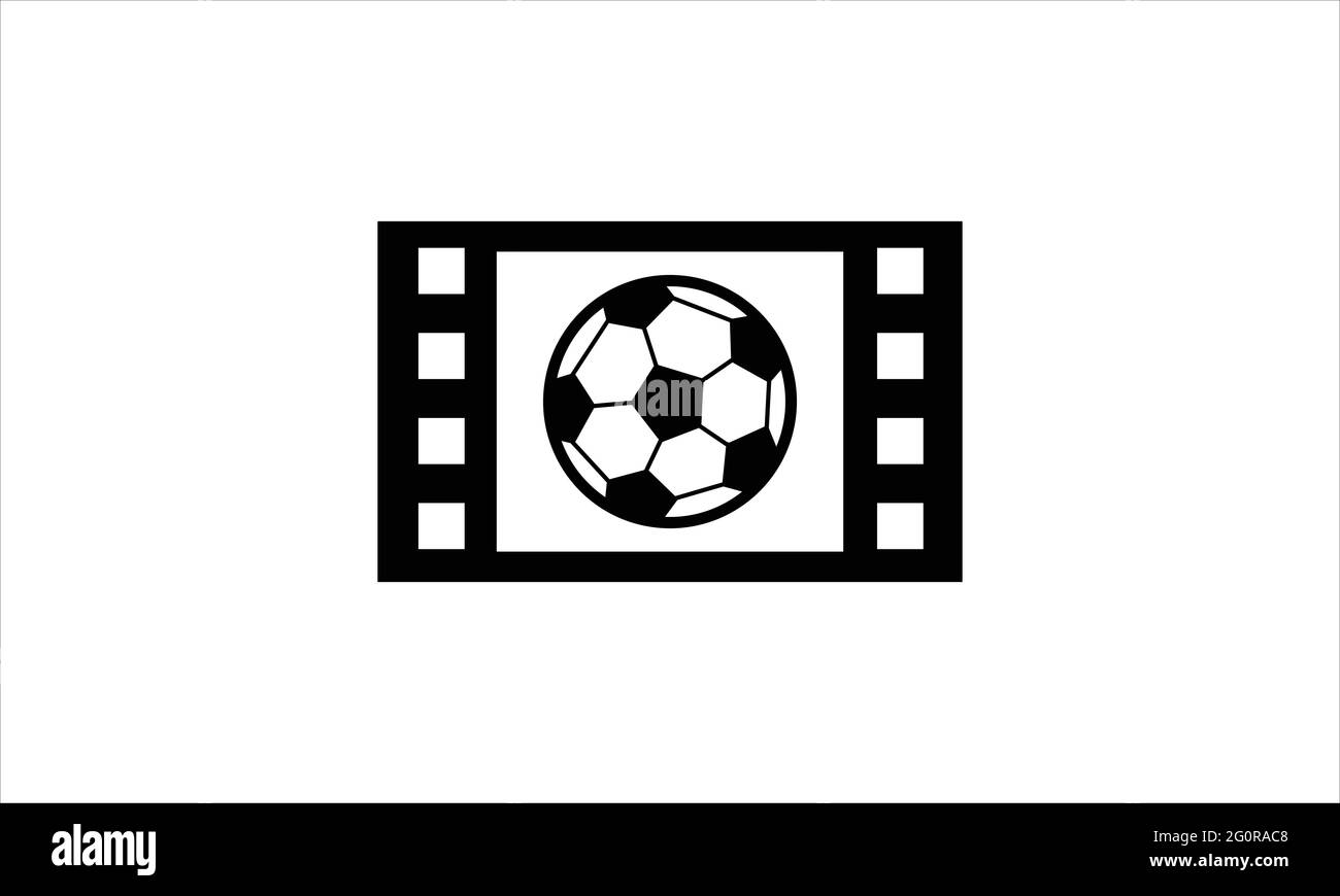 Soccer Football inside Filmstrip icon logo design vector illustration ...