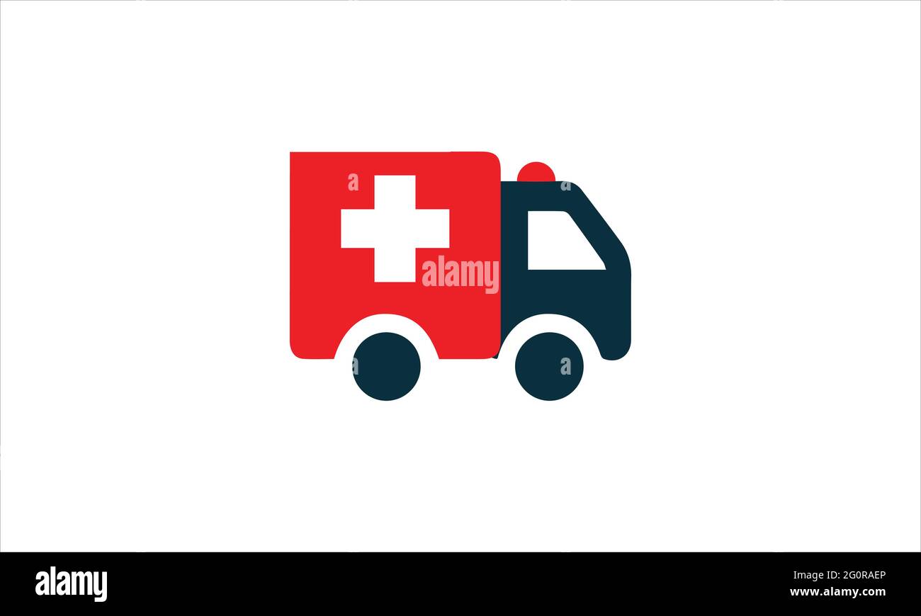 medicines Delivery Truck Logo or Ambulance car icon design illustration ...