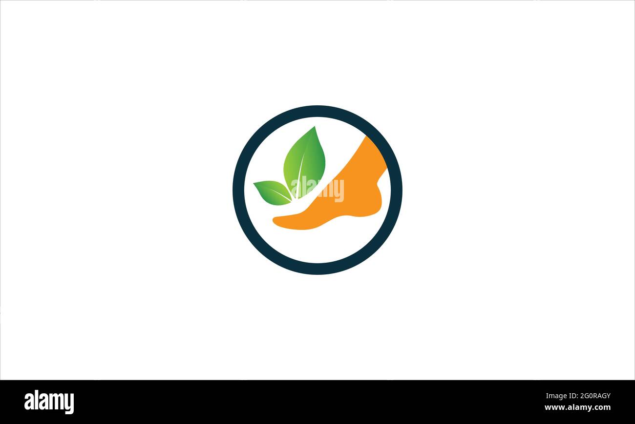 logo design of beauty and pedicure or Human Foot with Leaf Logo Symbol ...