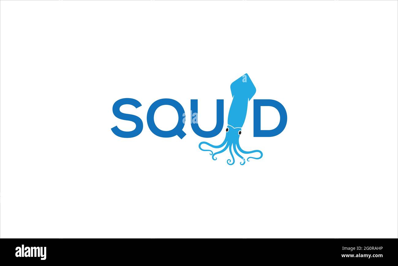 squid typographic icon logo design illustration vector Stock Vector ...