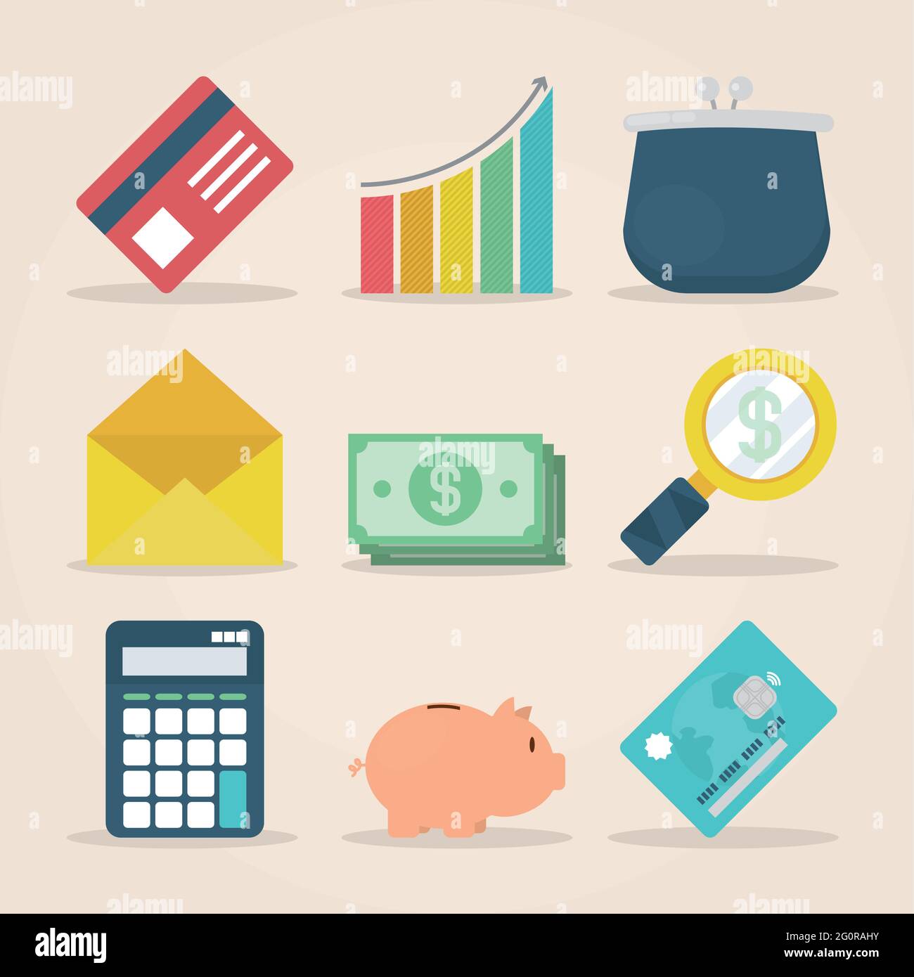calculator and money icon set Stock Vector Image & Art - Alamy