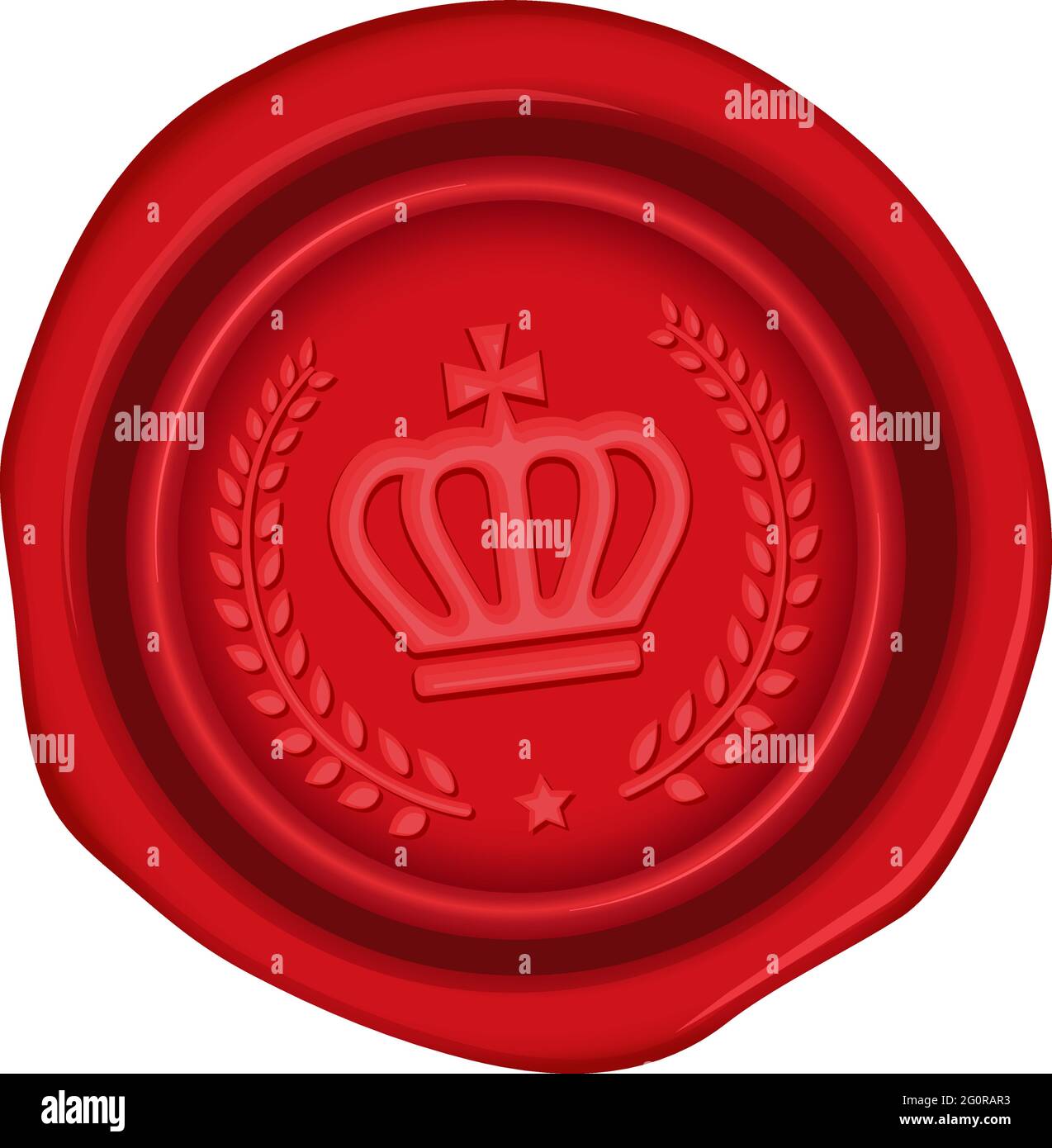Sealing wax stamp vector illustration ( crown emblem mark Stock Vector ...