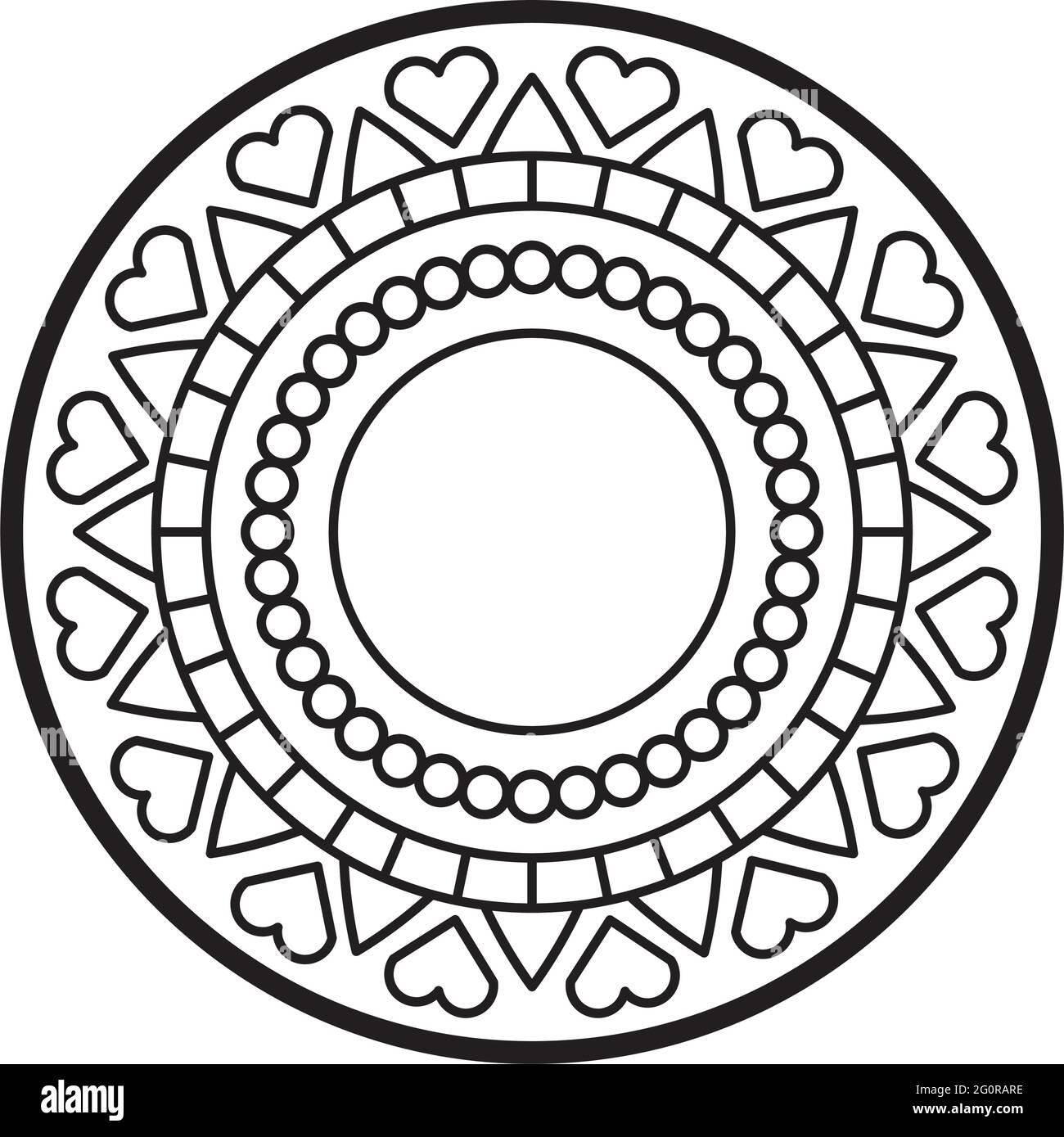 decorative mandala with heart shapes Stock Vector Image & Art - Alamy